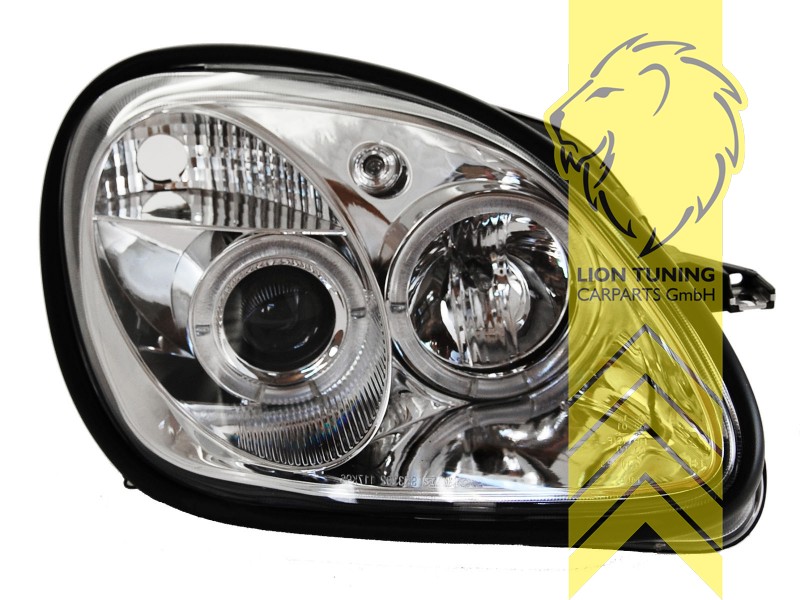 LED Angel Eyes Scheinwerfer für Mercedes Benz SLK R170 chrom | eBay